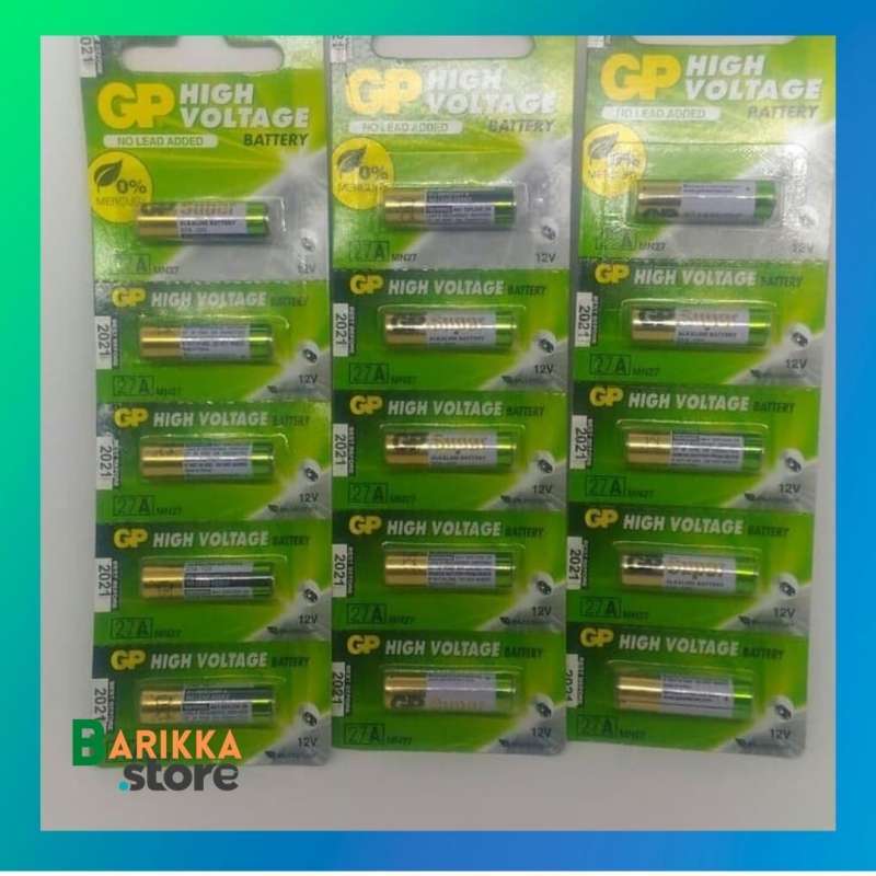 Jual Batre Baterai Battery Alkaline GP 27A A27 12v High Voltage ...