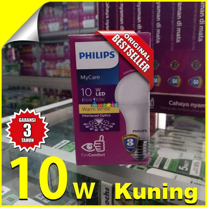 Jual Lampu Bohlam LED PHILIPS 10 Watt KUNING 3000K Garansi Resmi 10Watt 10 W 10W di Seller ...