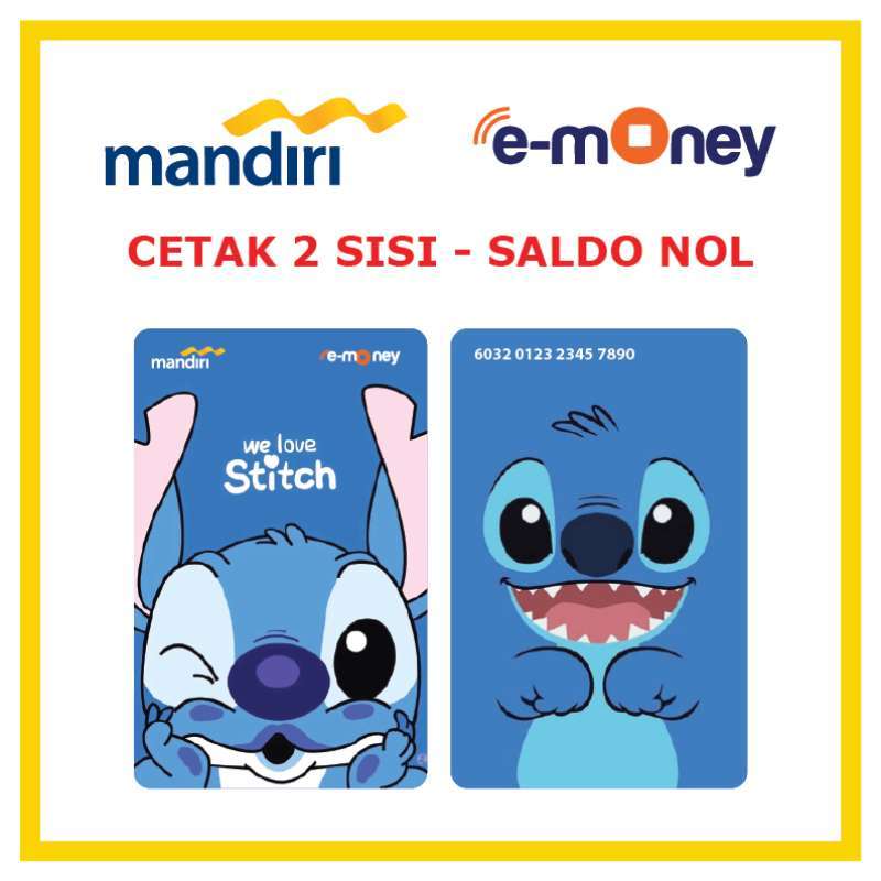 Jual Kartu MANDIRI E-MONEY Stitch 10 Kartun Movie etoll Custom Emoney ...