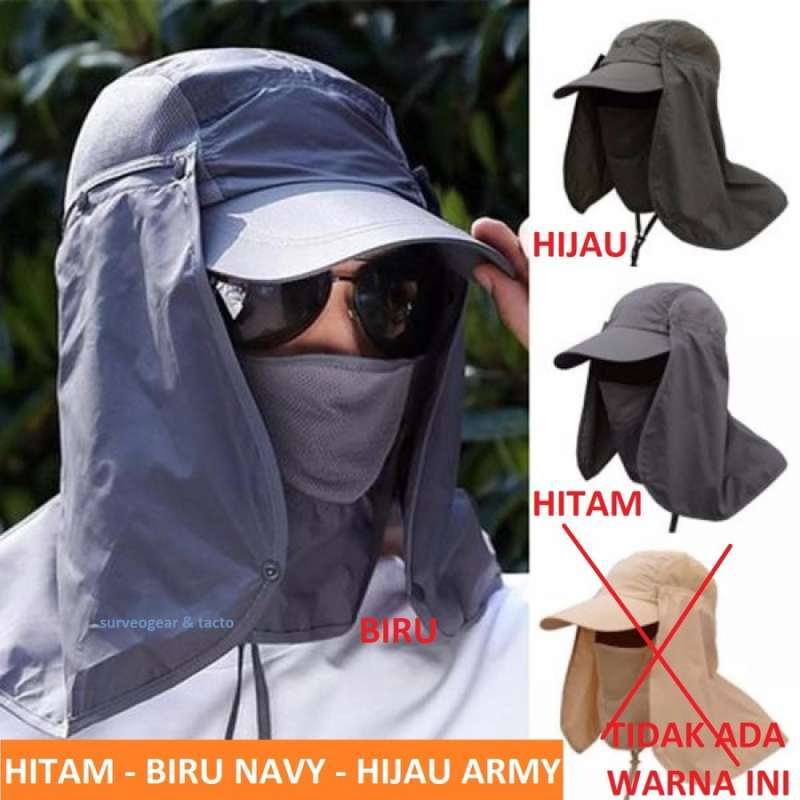 Jual Topi Mancing Jepang Anti UV Pantai Lapangan Hutan - Navy di Seller ...