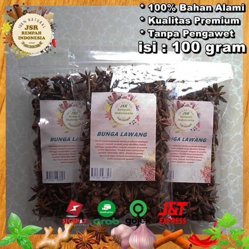 Jual Bunga Lawang Star Anise Pekak Rempah Herbal Bumbu Dapur isi 100 ...
