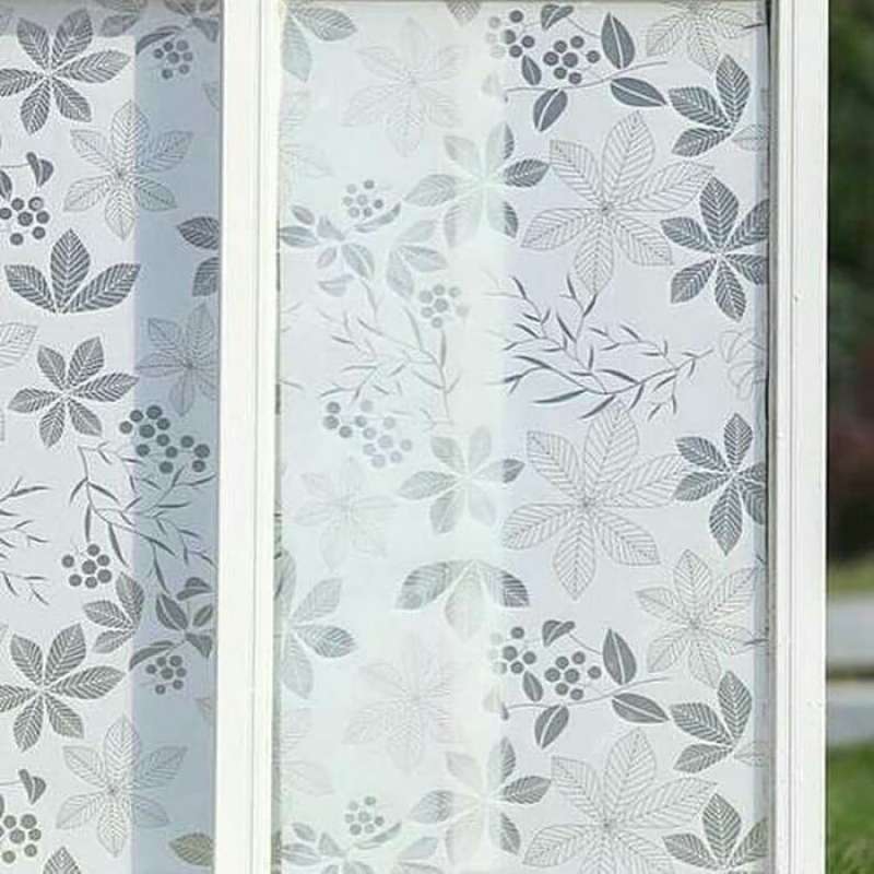 Jual Stiker Kaca 45 CM X 100 M Sticker Kaca SANDBLAST MOTIF BUNGA PUTIH ...