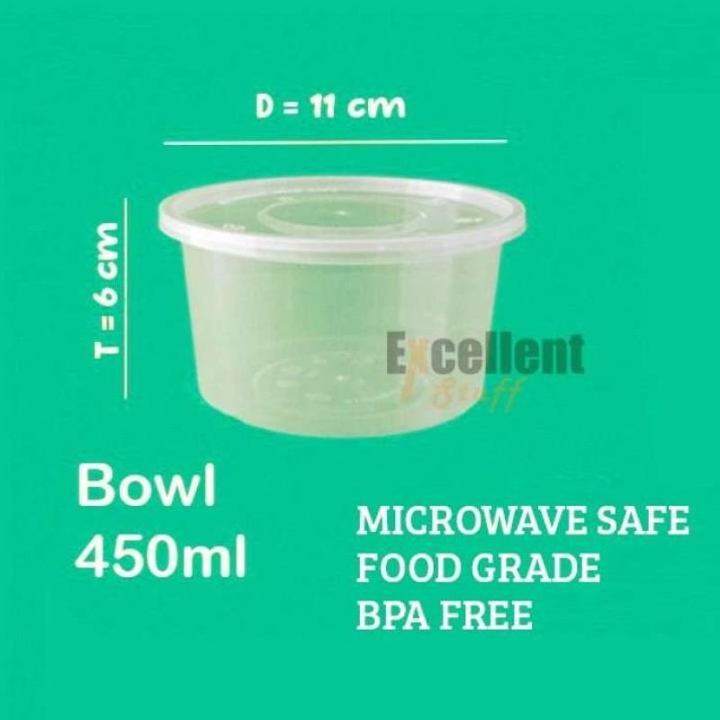 Jual [500 SET] Mangkok plastik 450 ml / thin wall round / plastic bowl ...