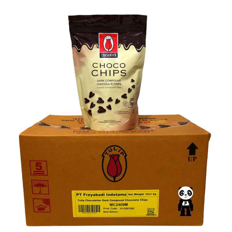 Promo Tulip Choco Chips 1 Dus Isi 10 Pouch X 1Kg Coklat Chip Diskon 13% ...