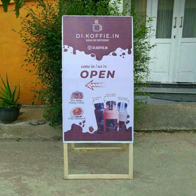 Jual Standing Banner Kayu Ukuran 130x55 cm Tebal 5 cm di Seller ...