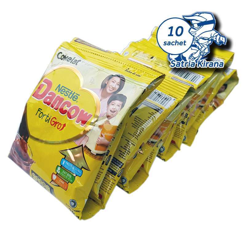Jual Dancow FortiGro Susu Bubuk Instan Cokelat [39 gr x 10 sachet | 1 ...