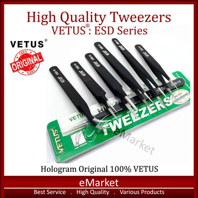 Jual Pinset VETUS ESD Series ORIGINAL / Long Nose Short Pointed Flag ...