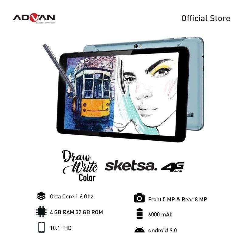 Jual ADVAN TAB SKETSA 10 inci 4/32 RAM 4GB ROM 32GB GARANSI RESMI di Seller SB AGEN TELUR AYAM ...