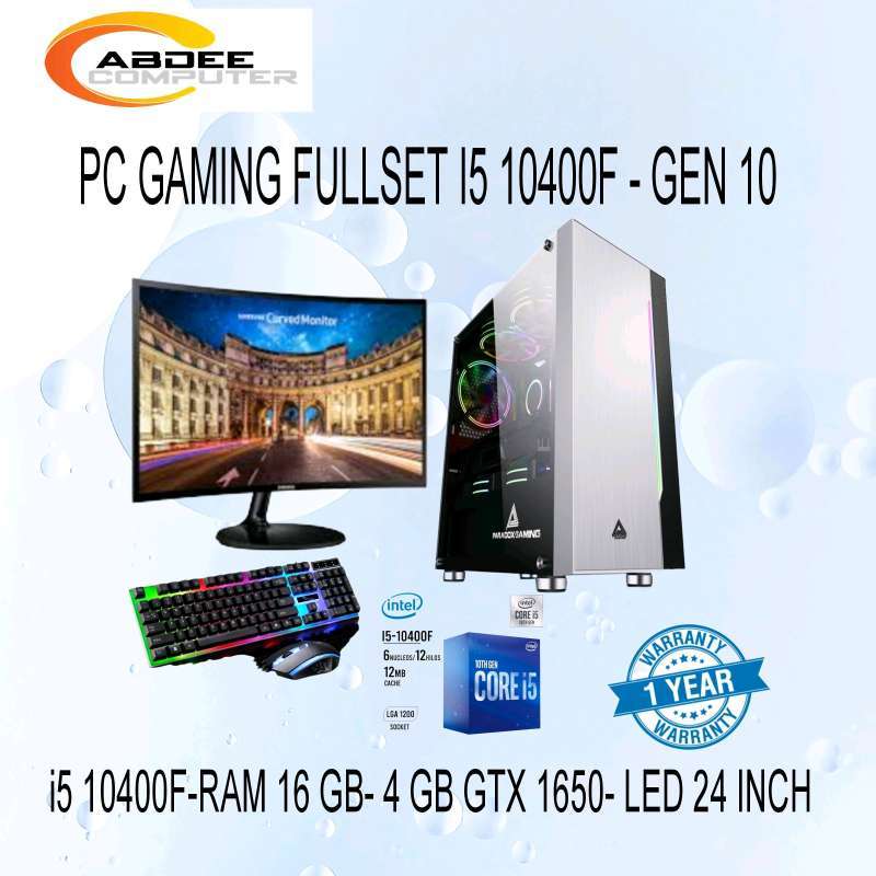 Jual PC GAMING CORE I5 10400F RAM 16 GB VGA 4 GB GTX 1650 TI MONITOR 24 IN SAMSUNG CURVED di ...
