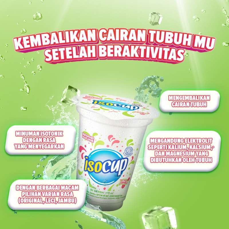 Jual Isocup Minuman Isotonik Rasa Leci 175ml - 24 Pcs di Seller ...