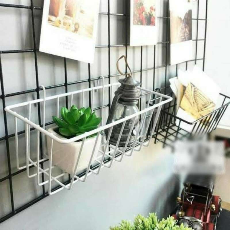 Promo Keranjang Besi Rak Gantung Wire Mesh Grid Wall Hiasan Dinding ...