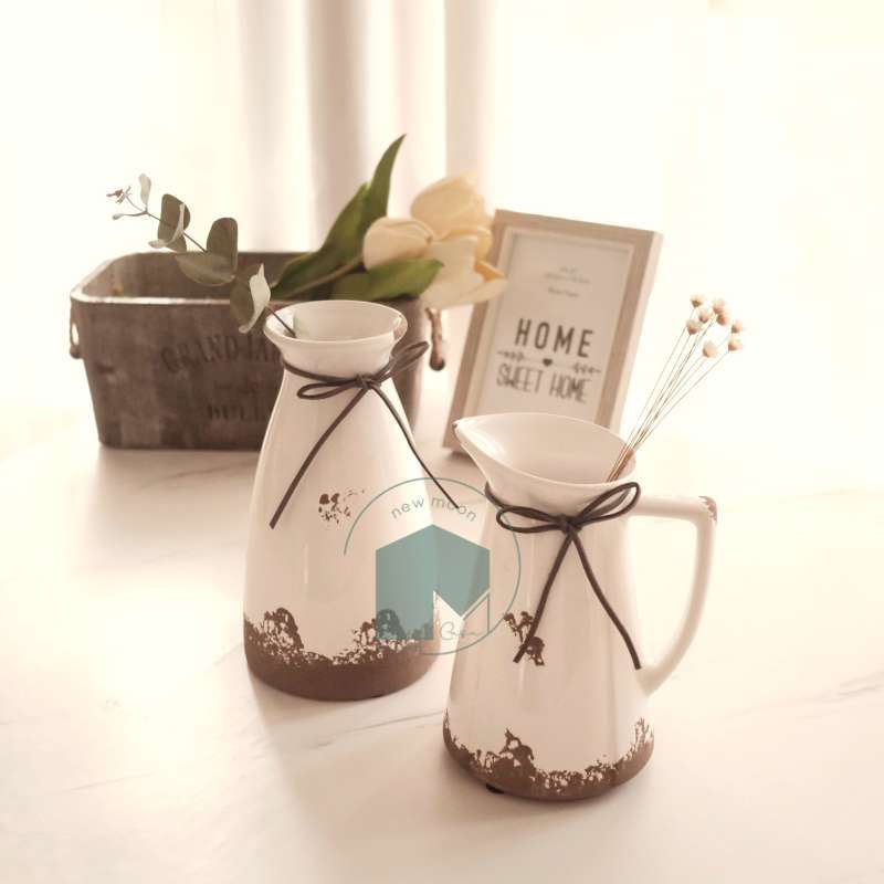 Jual Vas bunga pot vase keramik dekorasi rumah hiasan meja kantor ...