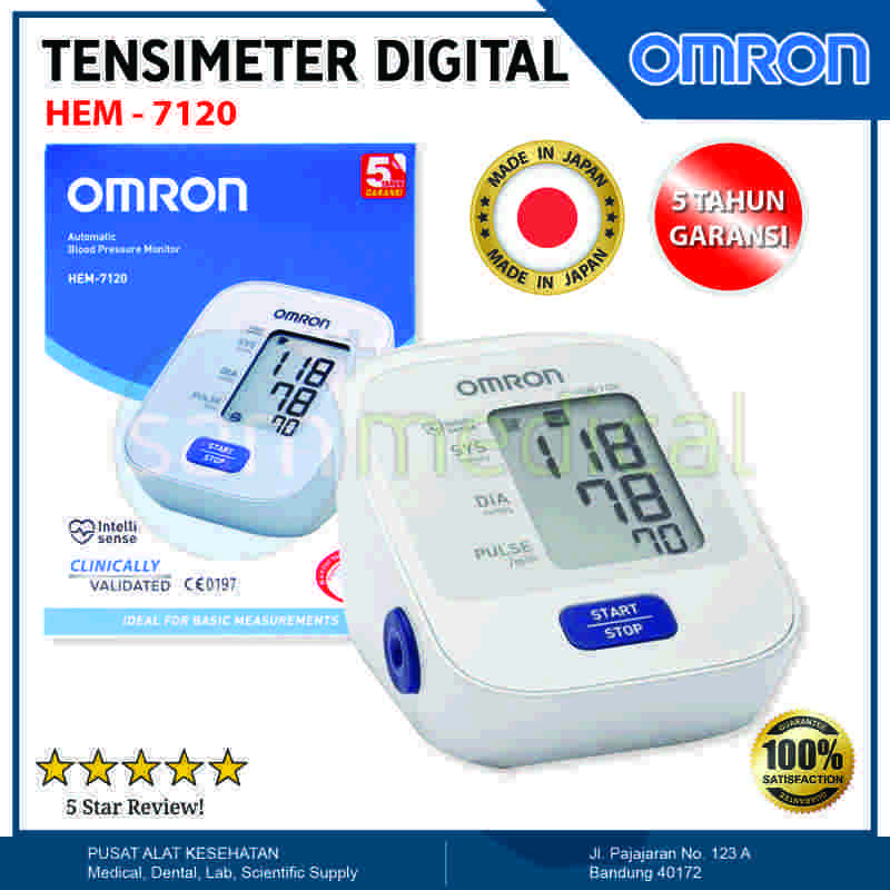 Jual Omron Tensimeter Digital / Tekanan Darah Hem-7120 Garansi Di ...