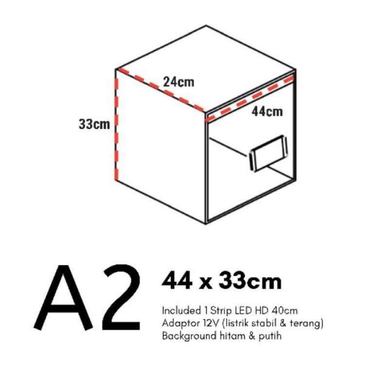 Promo Mini studio photo box ukuran A2 - IMPODIO - box+1 alas foto ...