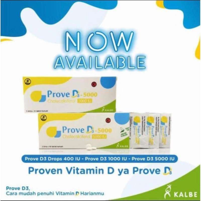 Promo PROVE D3 5000 IU 10/30 Tablet - Kalbe Diskon 7% di Seller ...
