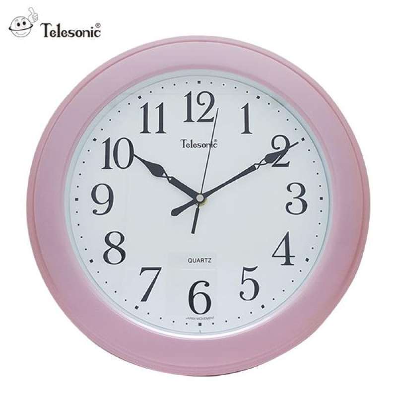 Jual (Telesonic)Telesonic/Uranus Clocks Simple Design Pink Clock Wall ...