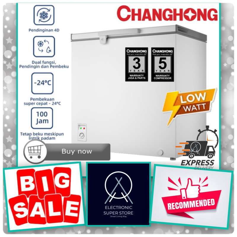 Promo Chest Freezer Changhong Fc266dw Fcf 266dw 266dw 210l Multi 2in1 ...