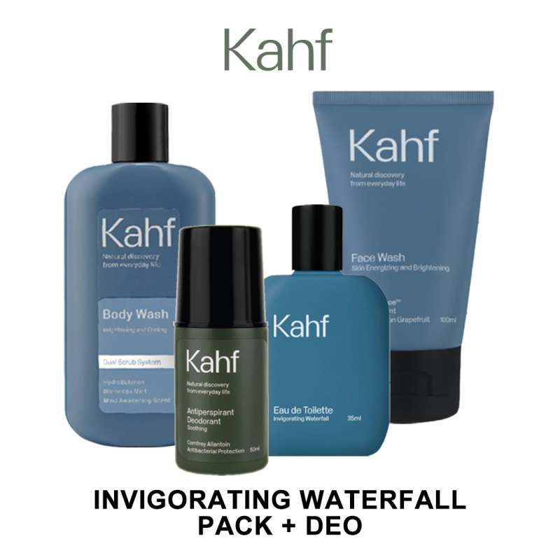Promo KAHF INVIGORATING WATERFALL PACK PLUS DEO HAIR AND BODY WASH FACE ...