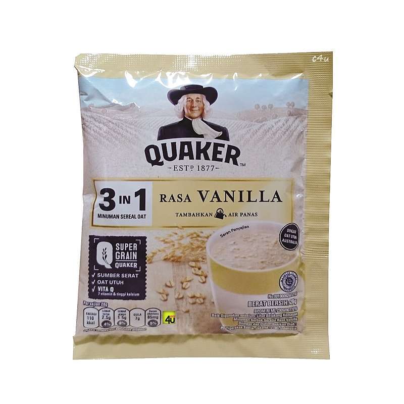 Jual Quaker 3 In 1 Oat Cereal Drink Rasa Vanilla [1 Sachet] Di Seller ...