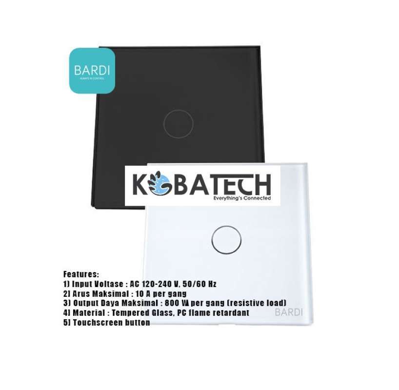 Jual Bardi Smart WiFi Touch Wallswitch - EU 1 Gang - Putih di Seller ...