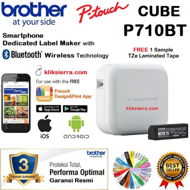 Jual Brother Pt-p710bt Ptouch Cube Printer Label Portable Bluetooth ...