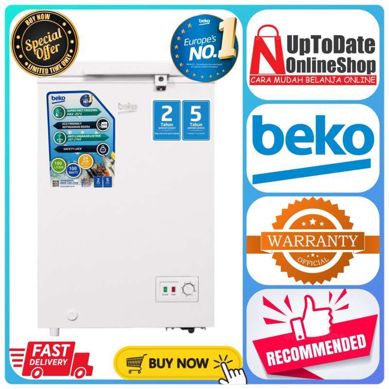 Promo CHEST FREEZER BEKO CF-100WD FAST FREEZING EXTRA LOW WATT COOLER BOX 100L Diskon 22% di ...