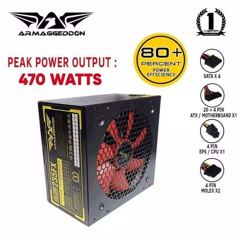 Jual Armaggeddon Power Supply / PSU Voltron 235FX [Max Power 470watt] [ No RGB Light ] di Seller ...