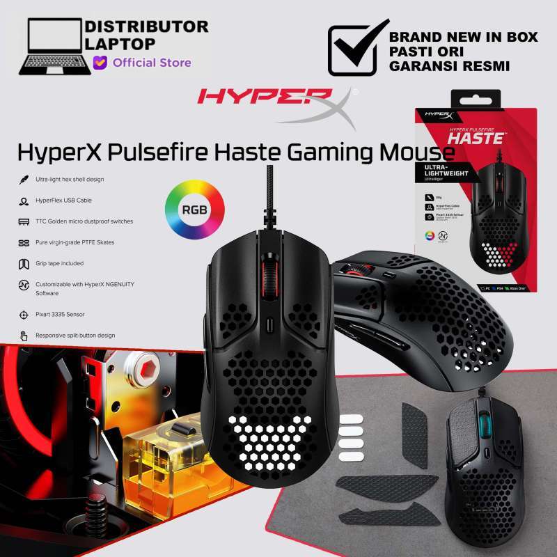 Jual HyperX Pulsefire Haste RGB - Ultra Lightweight Gaming Mouse di Seller Distributor Laptop ...