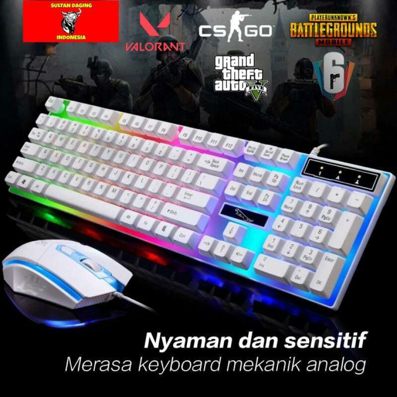 Promo PAKET KEYBOARD GAMING RGB DAN MOUSE GAMING RGB WARNA HITAM DAN ...