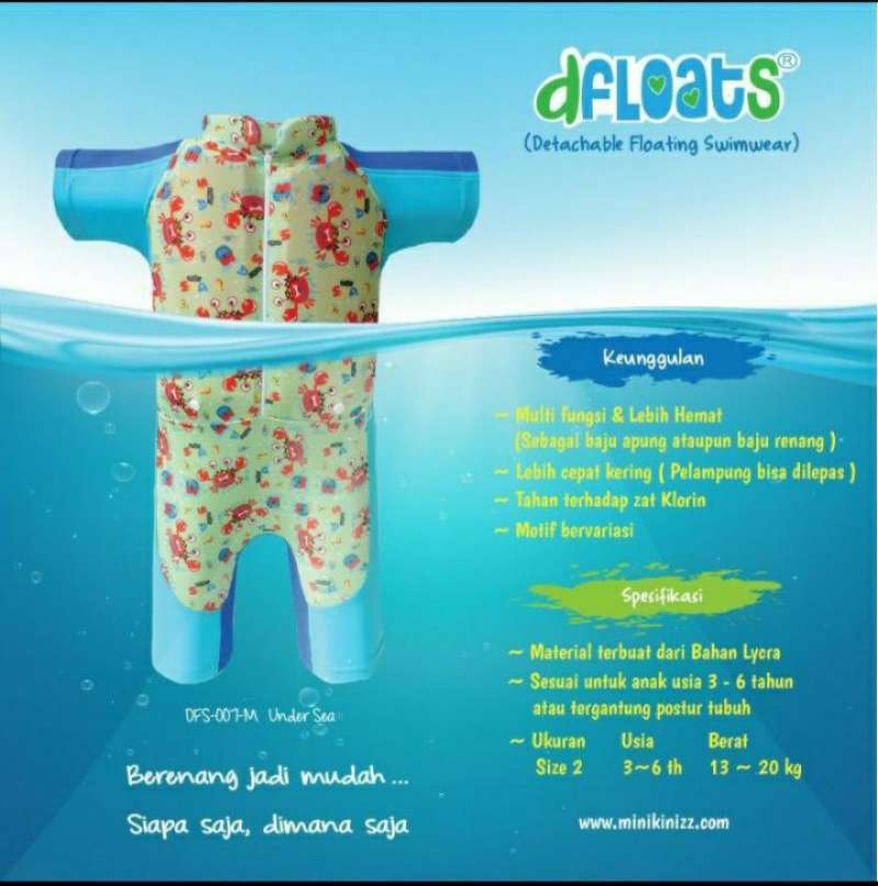 Jual Baju Renang Anak Mengapung D'float Minikinizz untuk usia 1-6tahun ...