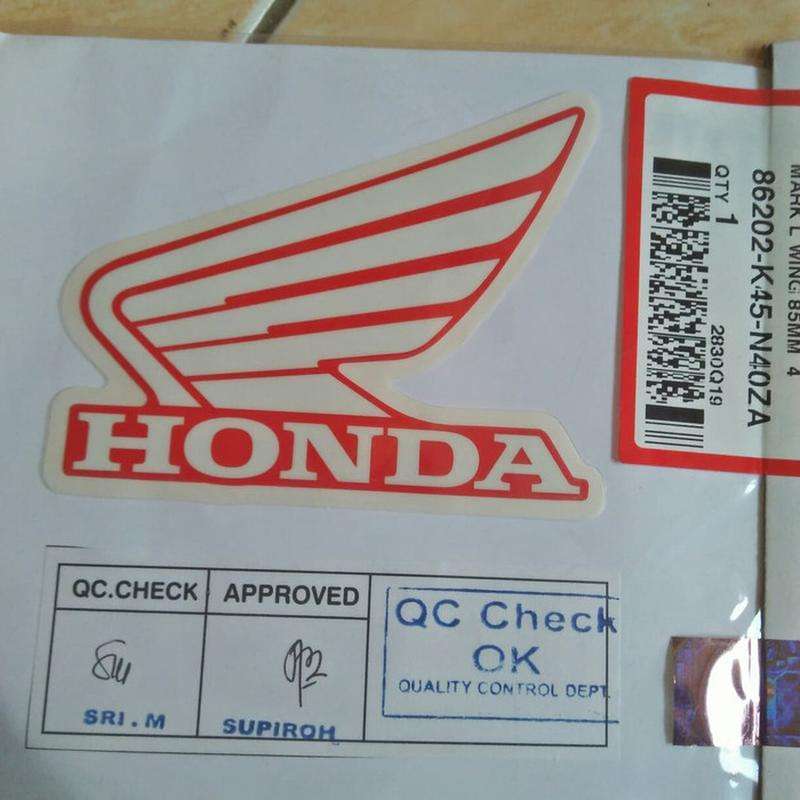 Jual Honda Genuine Parts Sticker Logo Lambang Sayap Honda Kiri [85mm ...
