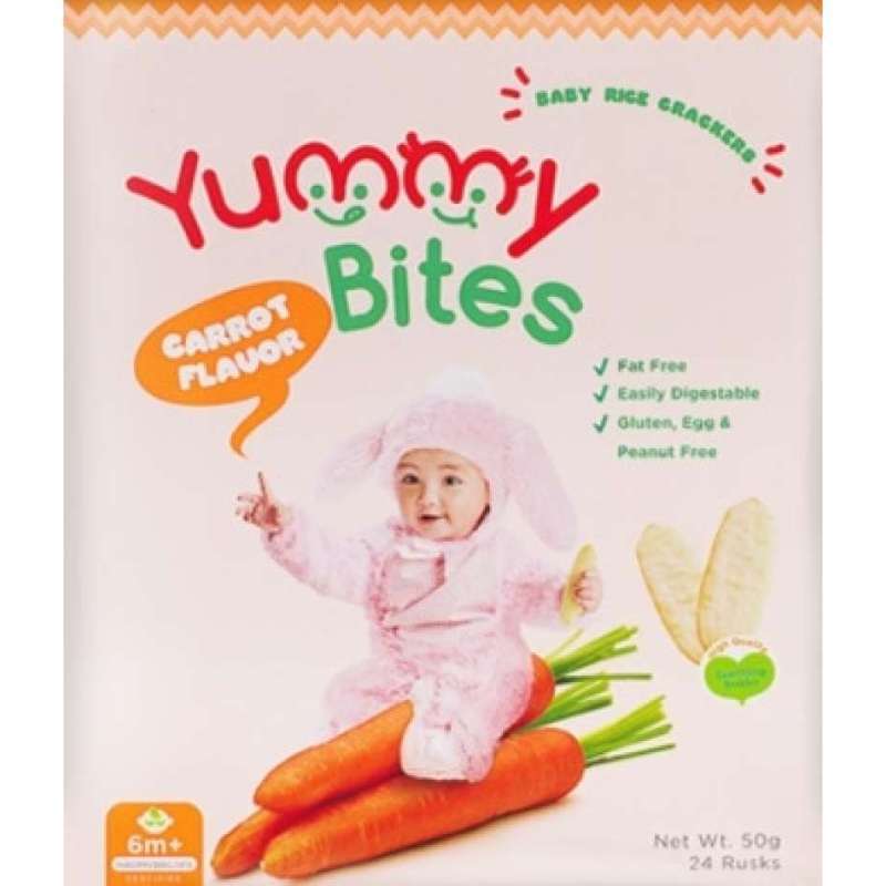 Jual Yummy Bites Baby Rice Crackers Snack Bayi Biskuit Bayi 50 Gr ...