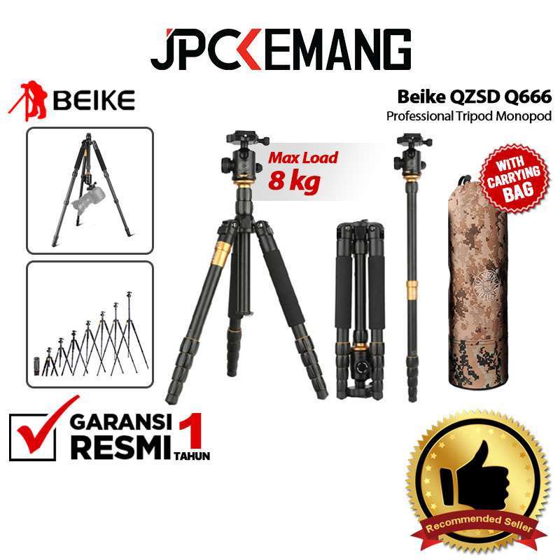 Promo JPC KEMANG Beike Q666 Portable Professional Tripod Monopod Beike ...