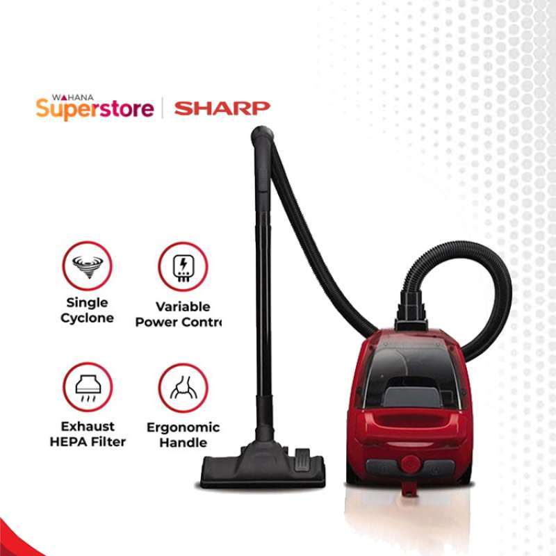 Promo SHARP EC-NS18-RD Canister Vacuum Cleaner - Red Diskon 17% di ...