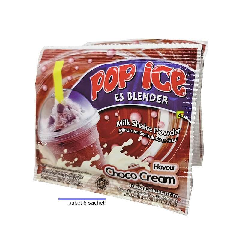 Promo POP ICE - Milk Shake Powder Rasa CHOCO CREAM - PAKET 5 SACHET ...