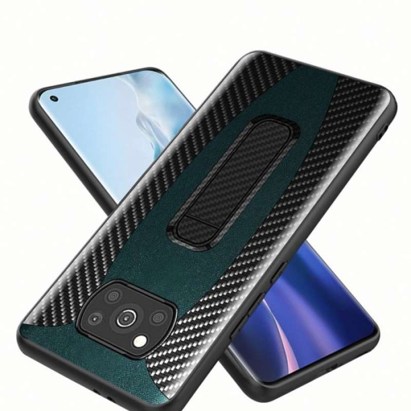 Promo Xiaomi Poco X3 PRO / X3 NFC Standing Carbon Fiber Leather Section ...