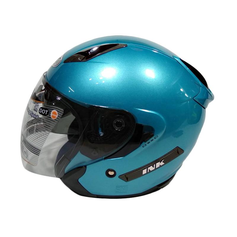 Jual Ink Metro Double Visor Hel Half Face - Solid Ice Blue Di Seller ...