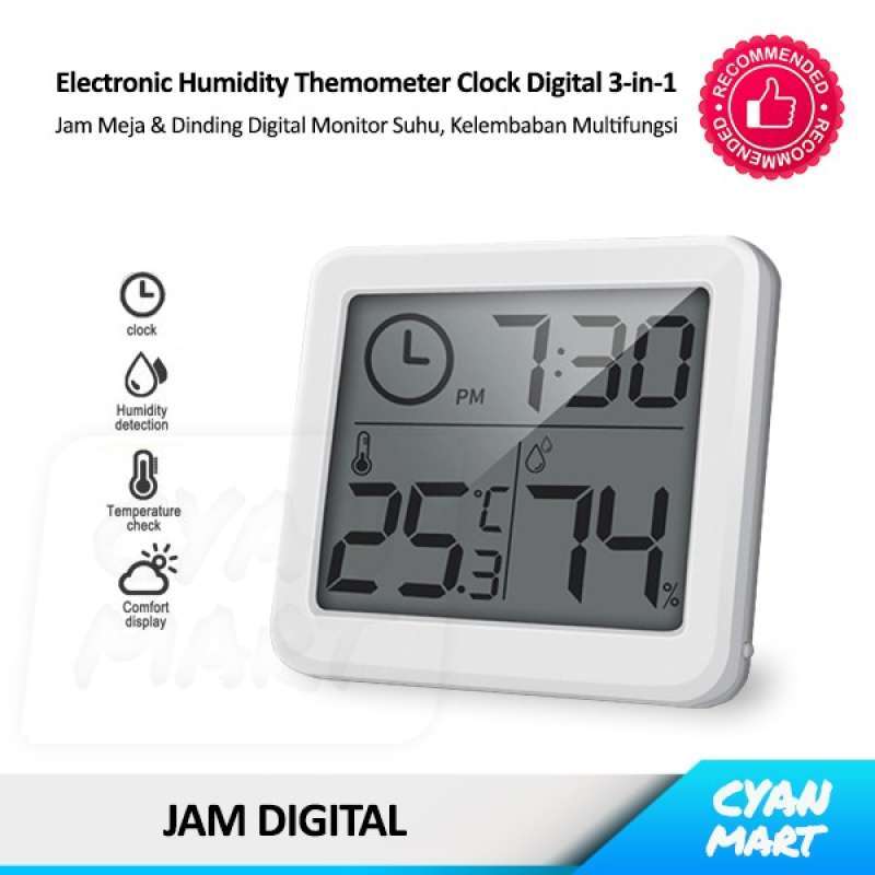 Jual Jam Meja & Dinding Digital Clock Humidity Thermometer Minimalis 3 ...