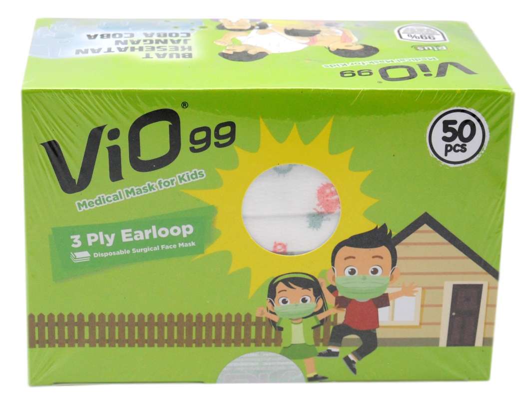 Promo VIO 99 Masker Earloop Anak 3ply Motif - Masker Medis Anak Isi ...