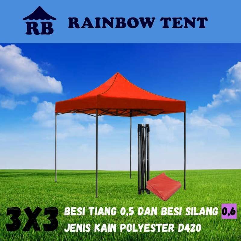 Jual Tenda lipat RAINBOW ukuran 3x3 (0,6) jenis kain D420 - Coklat di ...