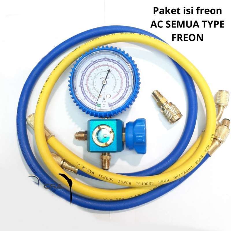 Jual Starmec testing manifold AC paket isi freon R32 R410 R22 selang ...