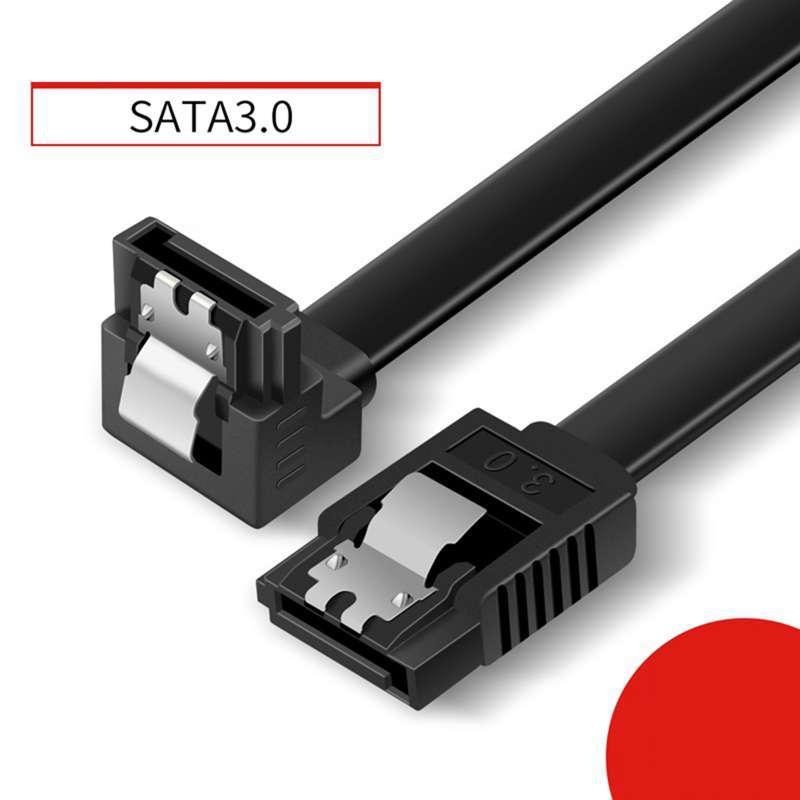 Jual SATA Cable III 3.0 Flat Data Cable 100cm for HDD SDD Black Elbow ...