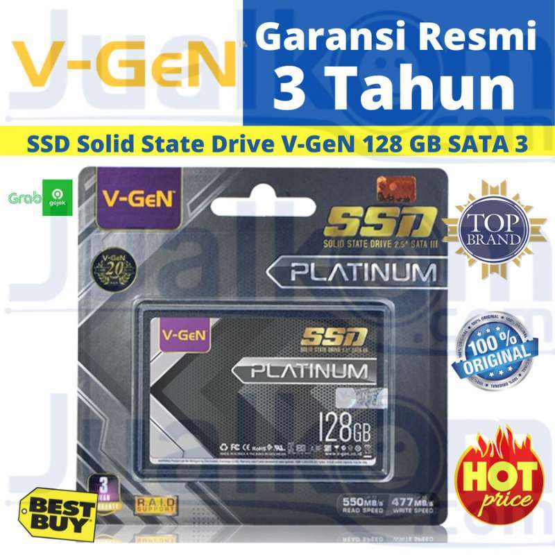 Promo V-GEN SSD Solid State Drive 128GB 128 GB SATA 3 SSD SATA III VGEN Black Diskon 16% di ...