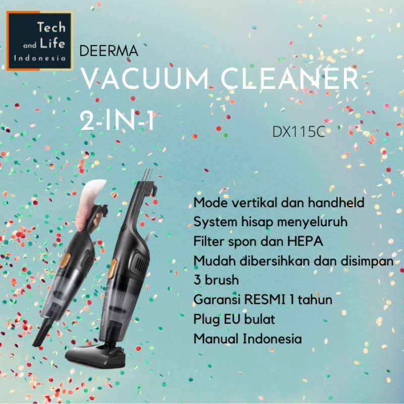 Promo Deerma Dx115c Portable Handheld 2in1 Vacuum Cleaner Penyedot Debu ...