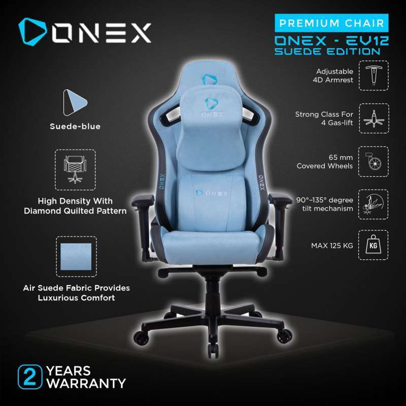 Promo ONEX EV12 Evolution Suede Edition Kursi Gaming Chair - Blue ...