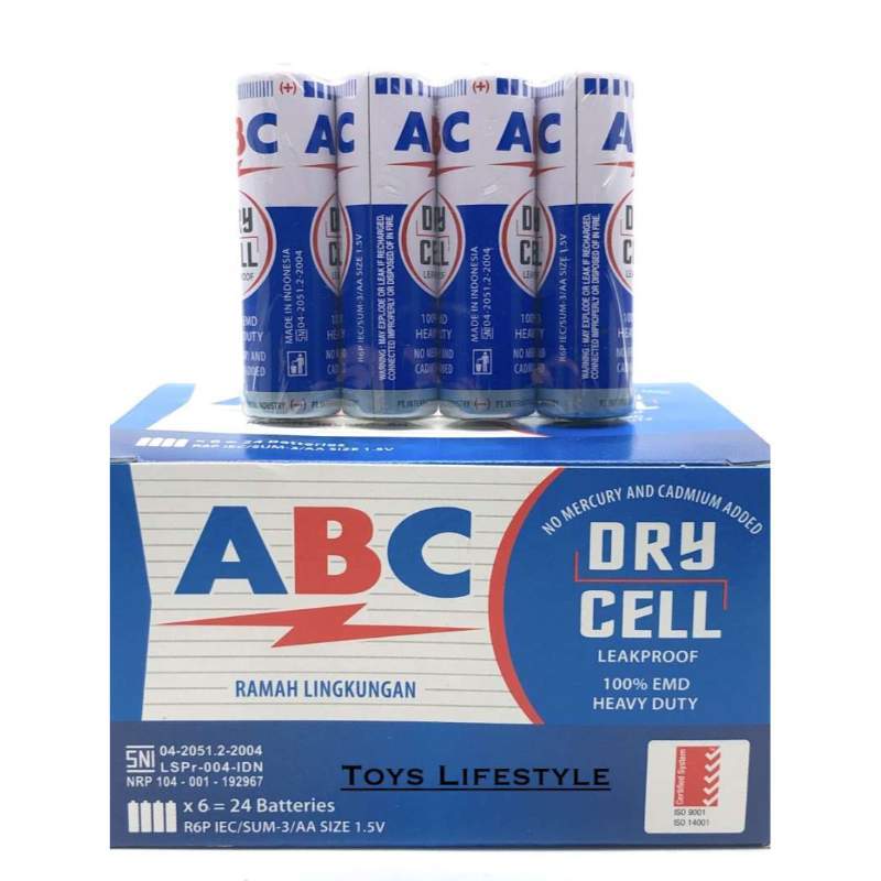 Jual Batu Baterai ABC Biru Dry Cell AA / A2 Battery 1.5V 1 Box (24 Pcs ...