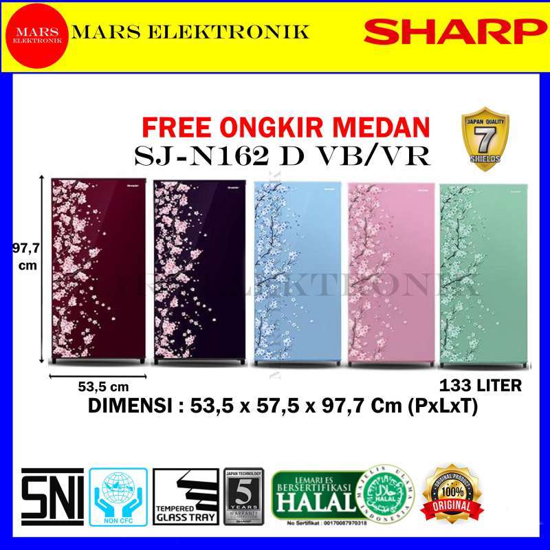 Jual Kulkas Sharp Sj-n162d Vb/vr / 133 Liter / Sj N 162 D / Sjn162 Vb ...