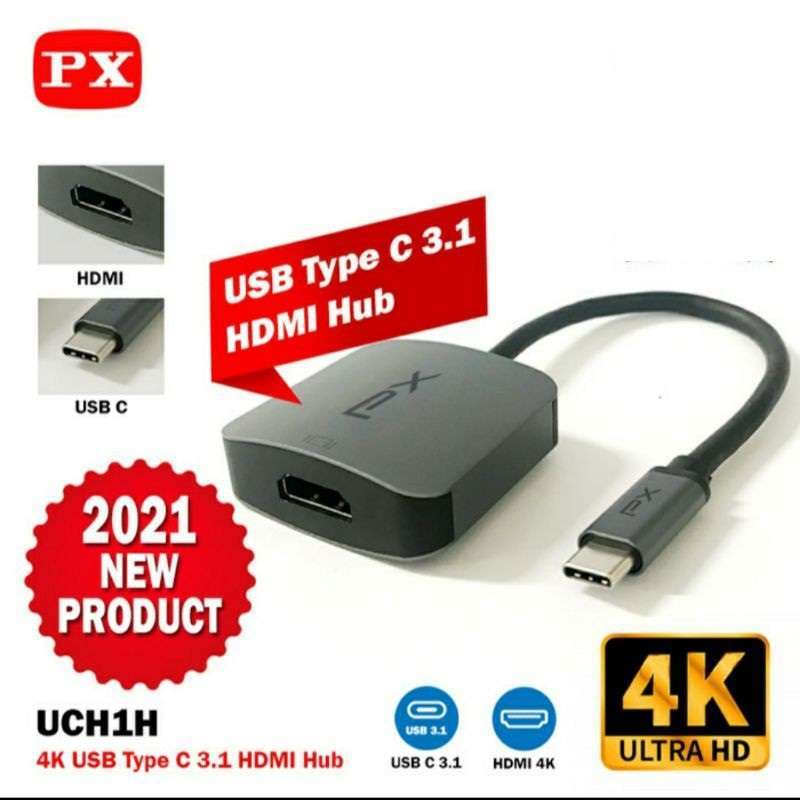 Jual CONVERTER USB PX UCH-1H TYPE-C TO HDMI 4K UHD PD HUB ADAPTER - ABU ABU di Seller Saita ...