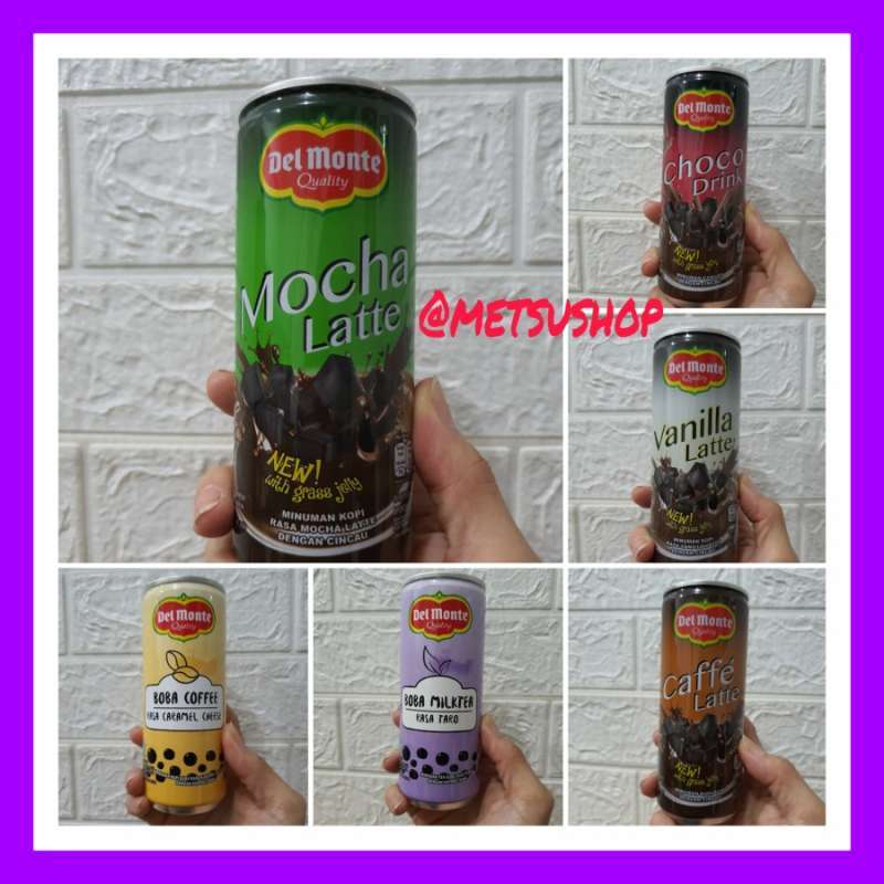 Jual Del Monte Minuman Kaleng Boba Caffe Mocha Choco Vanilla Latte ...