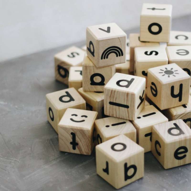 Jual Black Lowercase Alphabet Blocks - Mainan Balok Kayu - Balok Susun ...